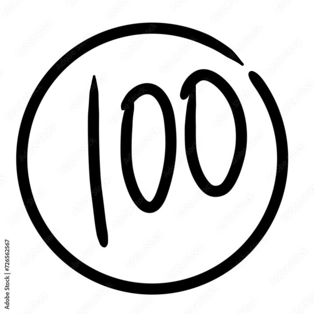 brush strokes black 100 hundreds emoji icon point text illustration ...