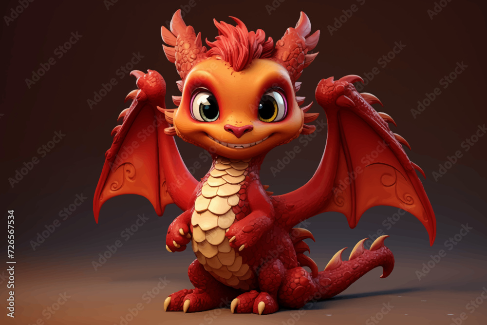 cute chibi chinese dragon for chinese new year 2024, chinese lucky ...