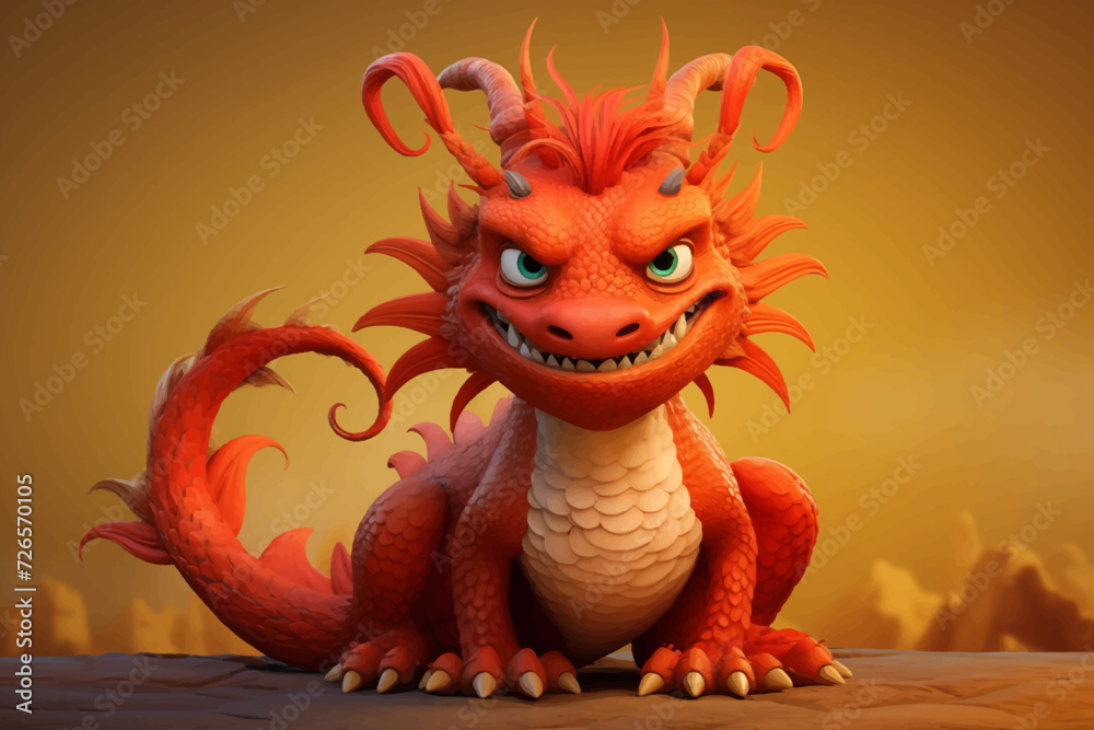 cute chibi chinese dragon for chinese new year 2024, chinese lucky ...