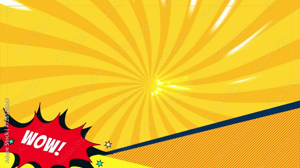 Comic style background pop rays | Sun rays rotating for comics ...