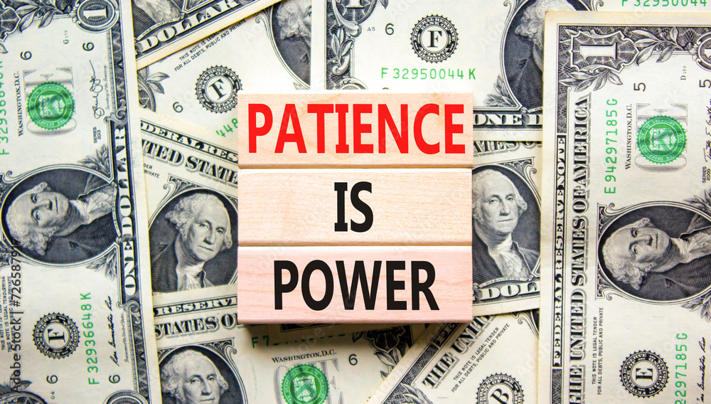 Patience is power symbol. Concept words Patience is power on beautiful ...