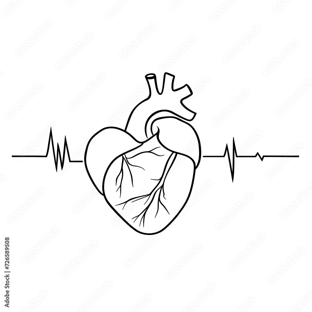 Arte conceptual donante órganos vitales, ritmo cardíaco, corazón ...