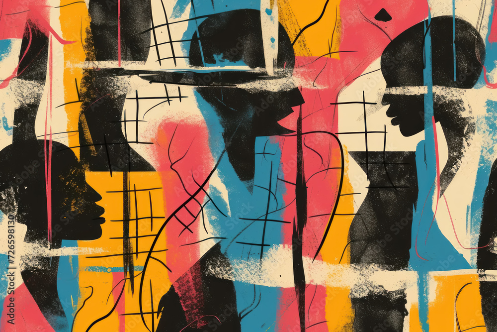 Abstract backdrop representation of the Civil Rights Movement, bold ...
