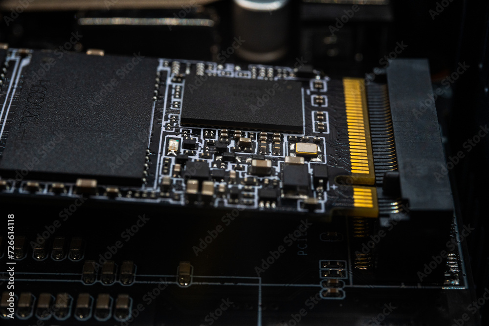 The MSATA nvme M2 connector for connecting fast modern SSD data drives ...