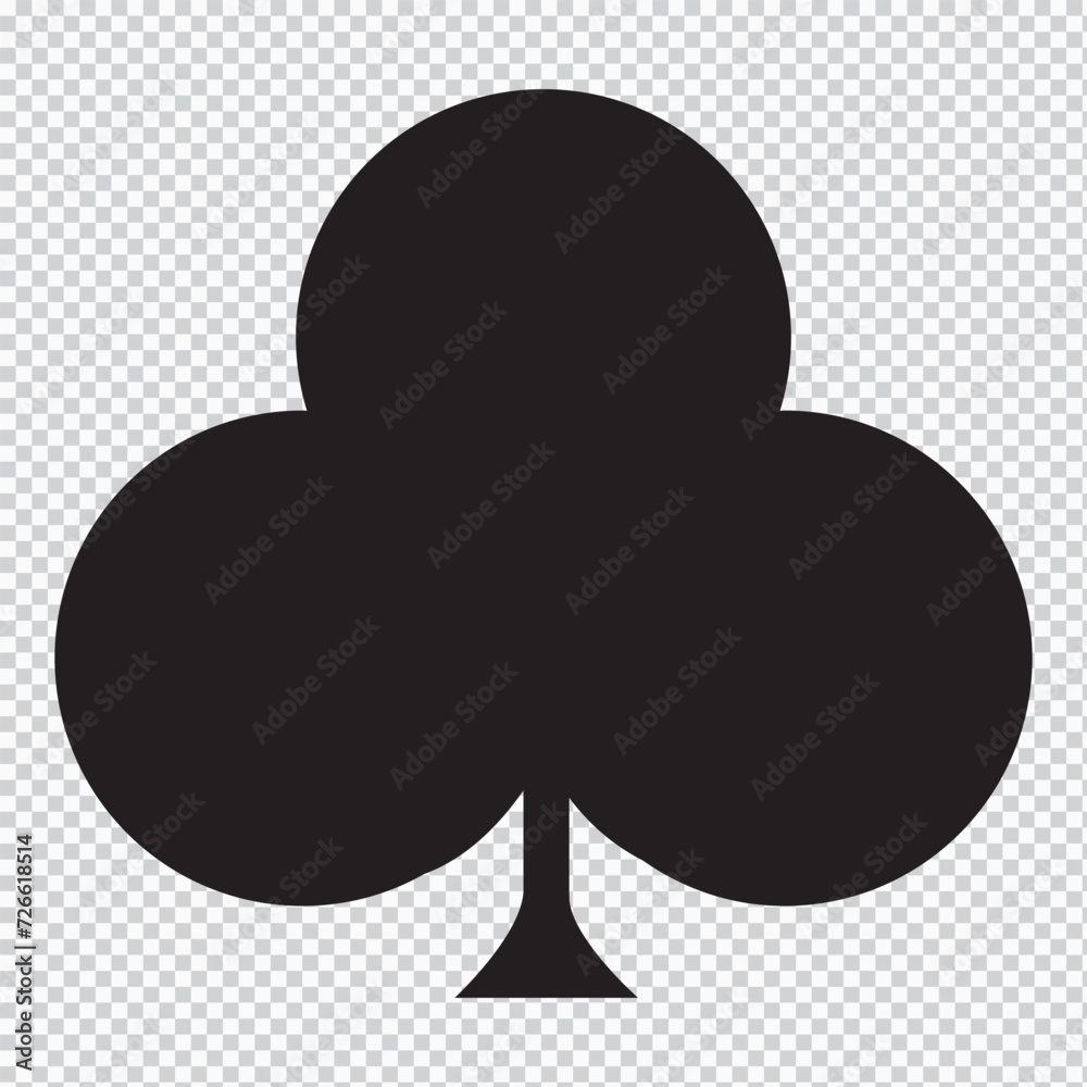Playing card club suit flat icon for apps and websites Stock Vector ...