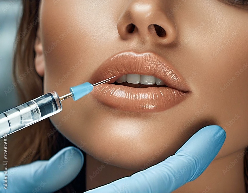 Une femme reçoit des injections de beauté. Femme recevant un traitement ...