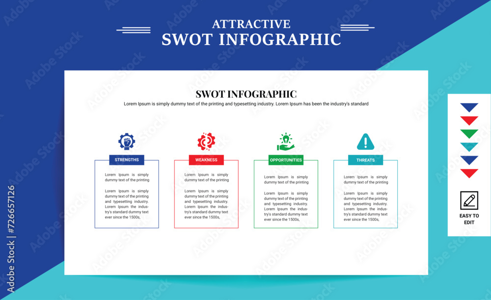 Grafika wektorowa Stock: swot diagram, swot strength, infographic, swot ...