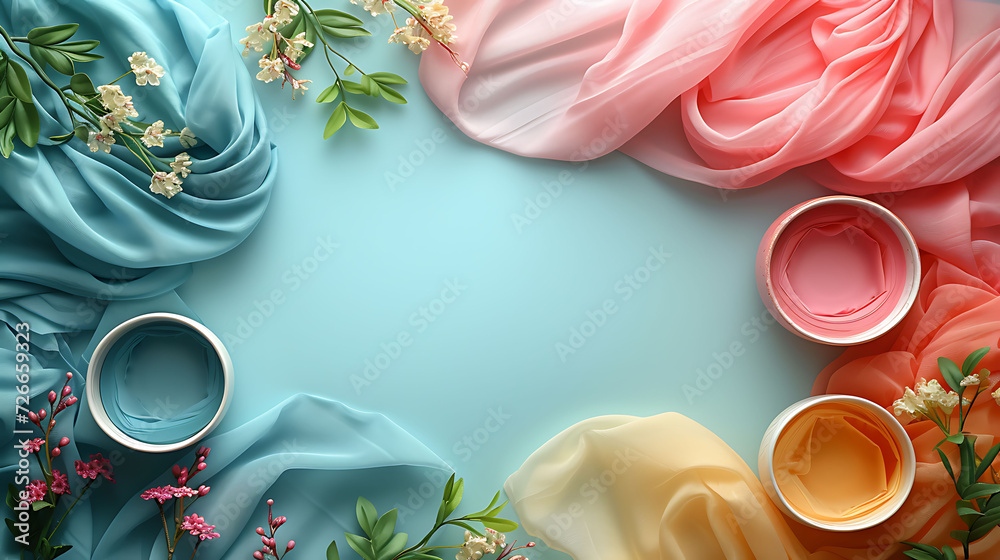 Elegant Textile Design, Floral Fabric Drapery, Fashion Designer's Color ...