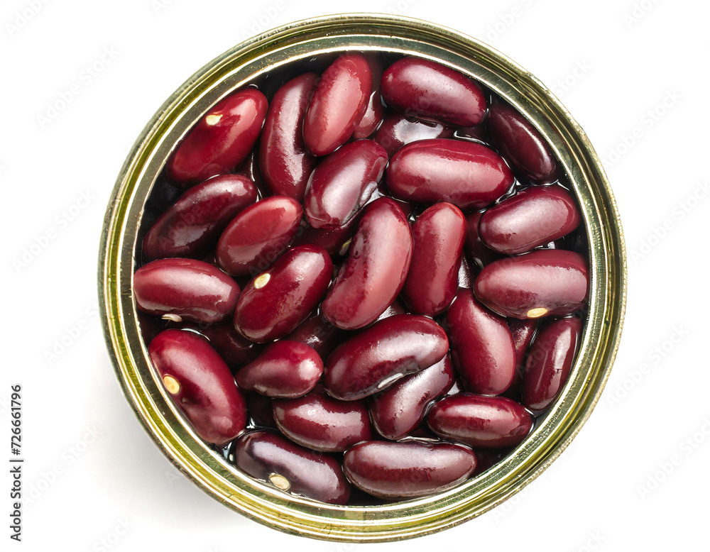 rote Bohnen in der Dose isoliert auf weißen Hintergrund, Freisteller ...