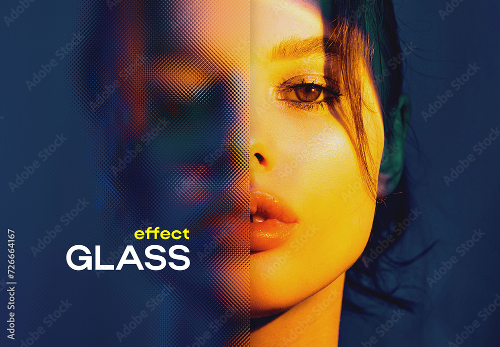 Side Blur Glass Photo Effect Mockup Stock Template | Adobe Stock