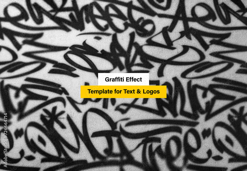 Urban Graffiti Spray Text And Logo Effect Mockup Stock Template | Adobe ...