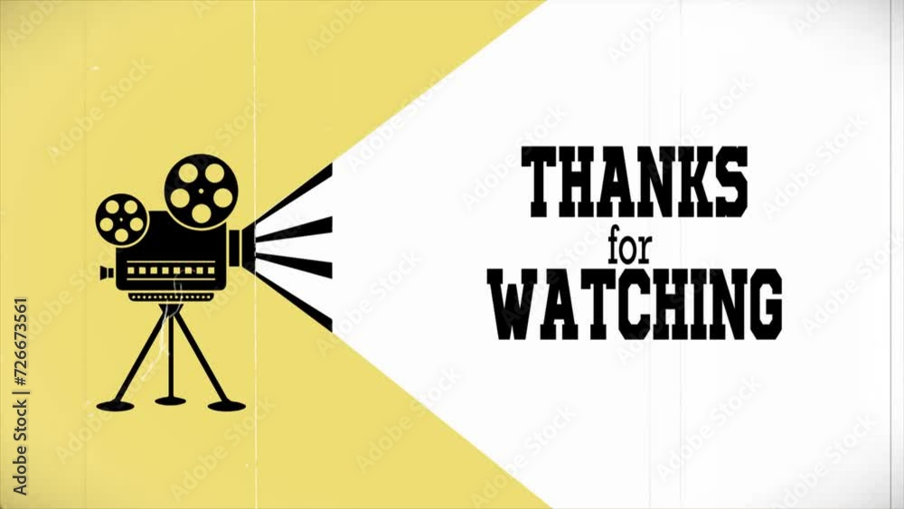 Thanks for watching animated with Retro film cinema movie projector in ...
