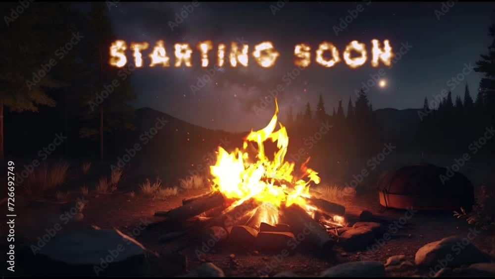 Starting Soon Animated Digital Backgrounds of a Campfire at Night Time ...