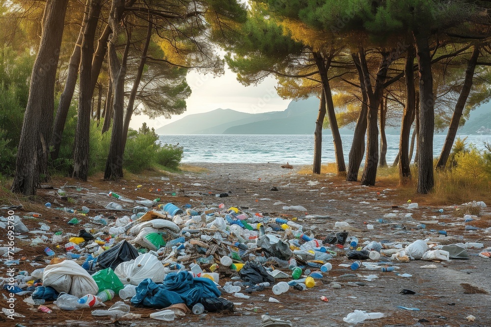 A solitary tree stands witness to the desolation of nature as a ...