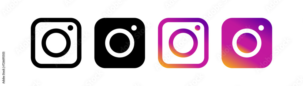 Instagram logo icon set. Vector illustration design. Stock Vector ...