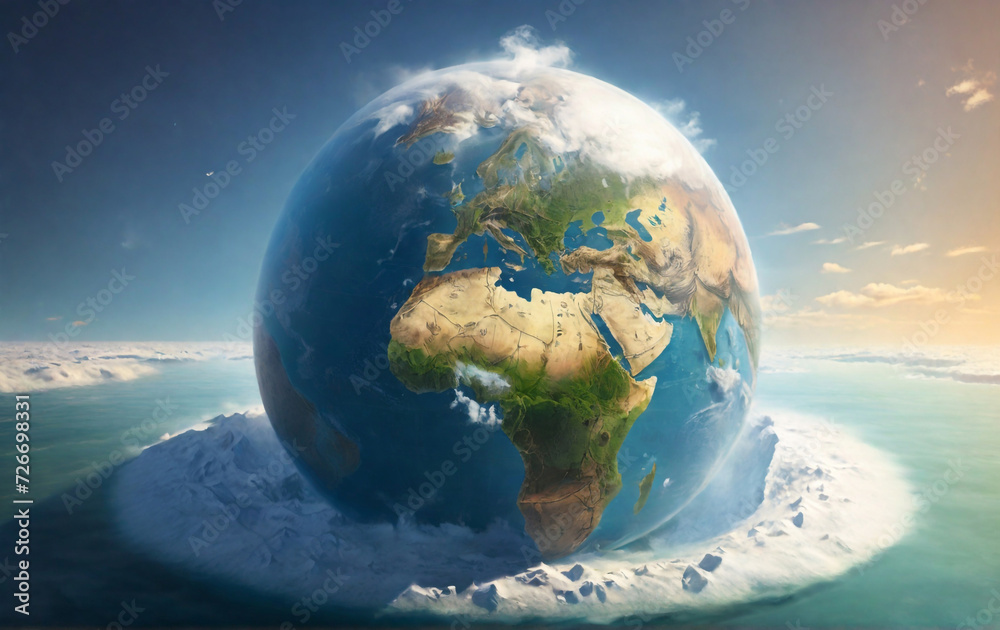 earth in space, Global warming concept, Planet earth heats up and melts ...