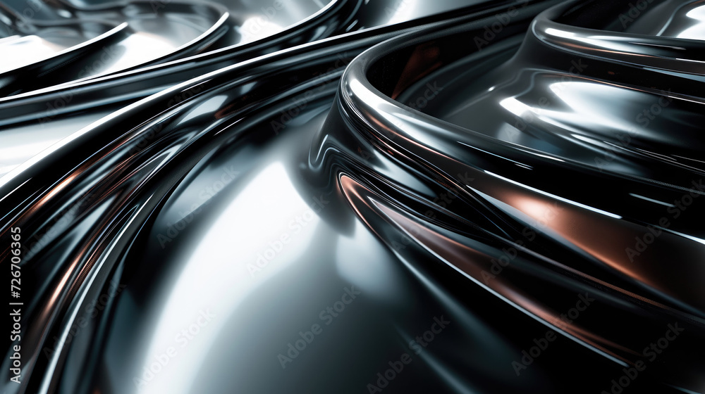 Abstract image capturing the smooth reflections and curves of polished ...