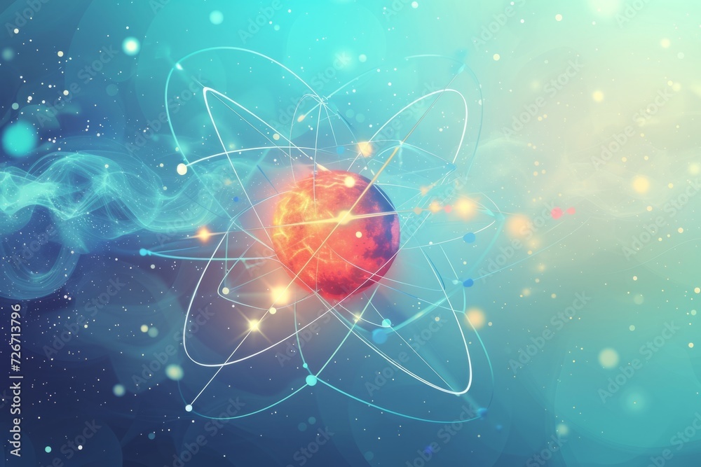 Stylized atom concept Generative AI Stock Illustration | Adobe Stock