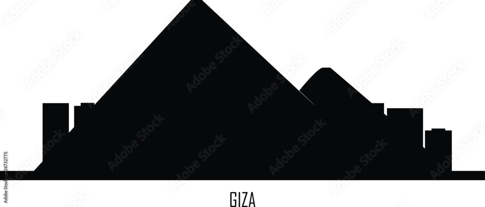 Vetor de GAZA skyline. GAZA skyline and landmarks silhouette, Black ...