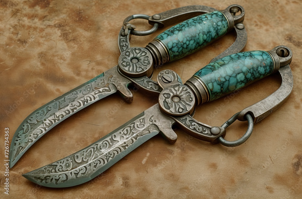 A gleaming turquoise blade poised to strike, this pair of scissors is a ...