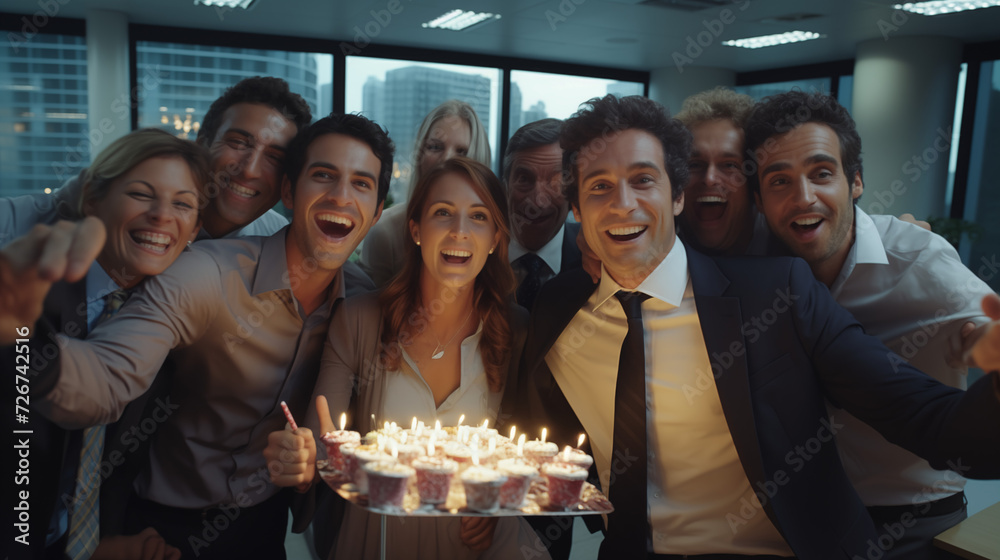 Corporate businesspeople having fun and at corporate parties in the ...