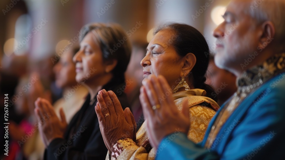 Interfaith prayer service uniting people of different beliefs in a ...