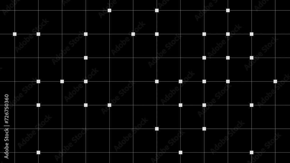 3d abstract math black and white light line grid background. Square ...
