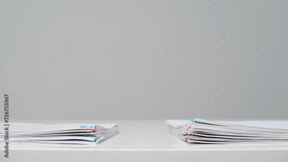 Time lapse of paper sheets on white background. Stop motion animation ...