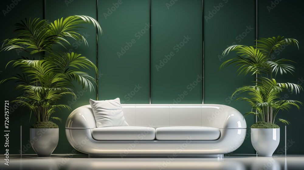 Eco-friendly minimalistic living room background image. Biophilic home ...