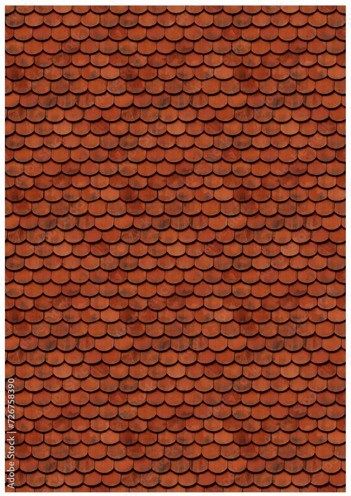 1/12 Miniature Red Clay Roof Tile Printable Wallpaper Sheet Stock Photo ...