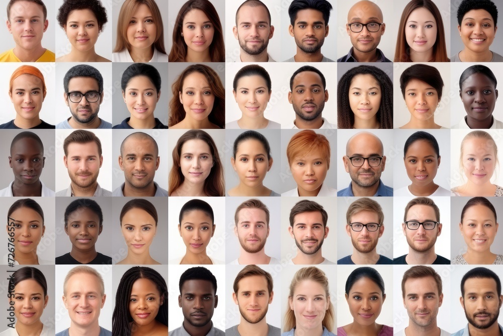 Black History Month, Hundreds of multiracial people portraits headshots ...