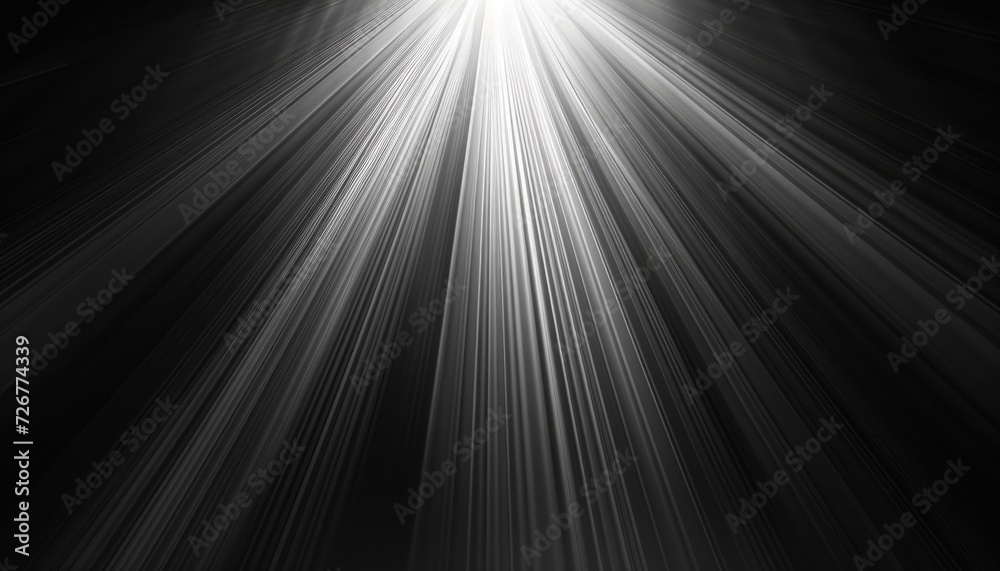 Abstract minimalistic black and white rays and beams backdrop ...