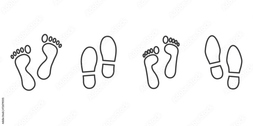 Simple icon line of Human footprints. Foot imprint, footsteps icon ...