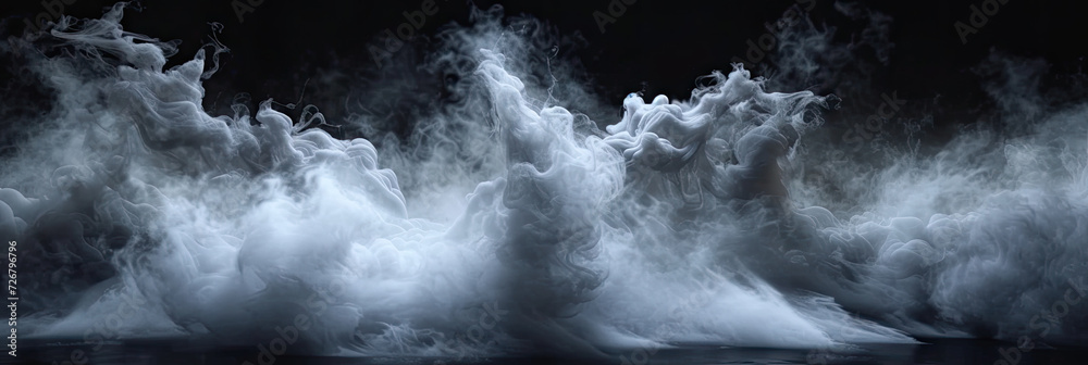 dark smoke streaming through a dark space,Smoke black ground fog cloud ...