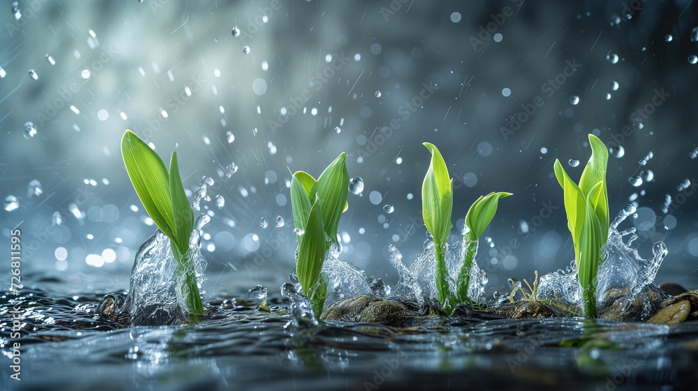 Images of springs and fountains of crystal clear water sprouting from ...