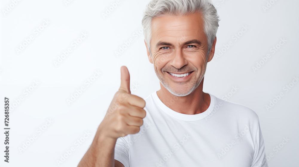Handsome guy, very attractive mature Caucasian male model with gray ...