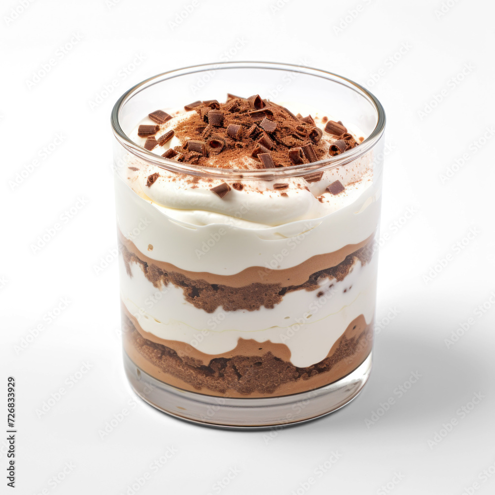 Stock photo, Chocolate Layered Sweet Treat in a rounded glass, on ...