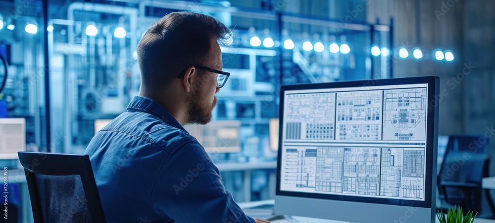 Engineer Designing a Product Prototype With CAD Software at Desk ...