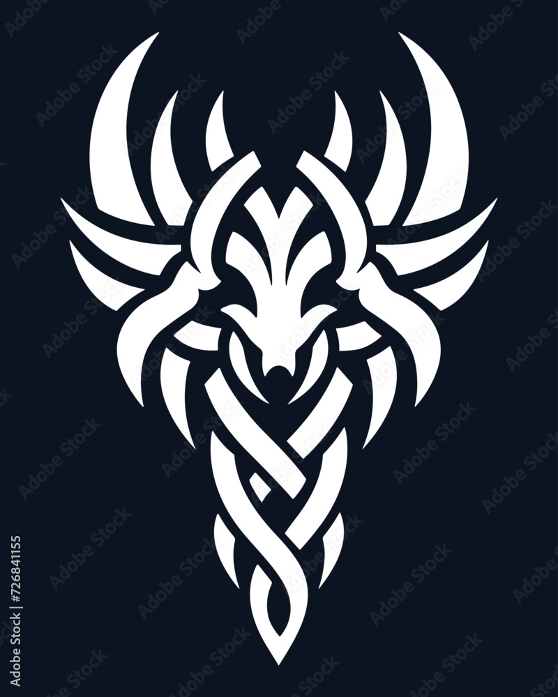 Norse, viking jormungandr knot, black and white vector illustration ...