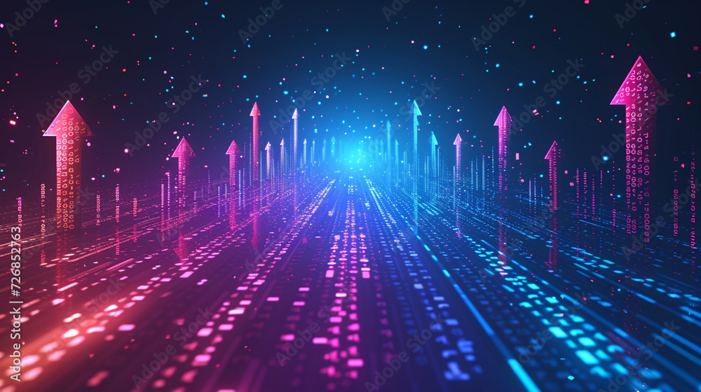 Dive into the future with a dynamic arrow chart, illustrating digital ...