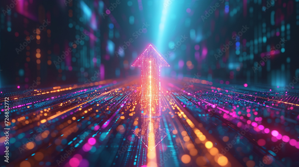 Dive into the future with a dynamic arrow chart, illustrating digital ...