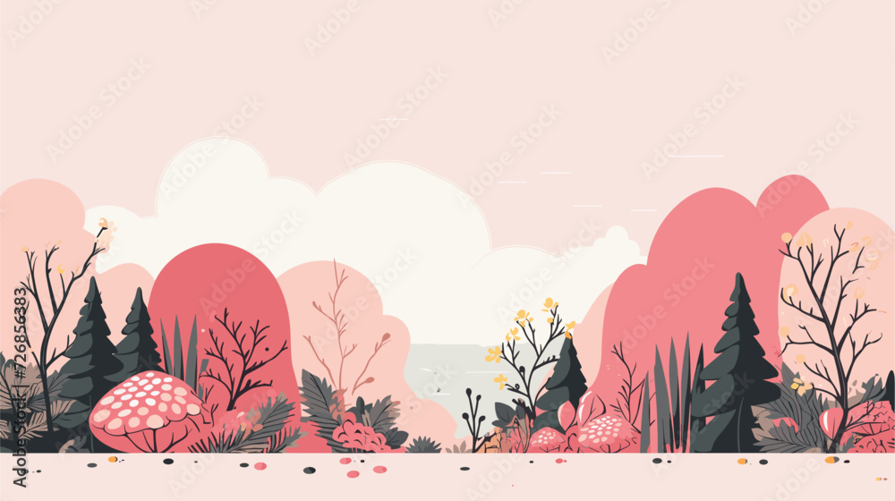 Vector illustration of diverse forest scenes representing the lush and ...