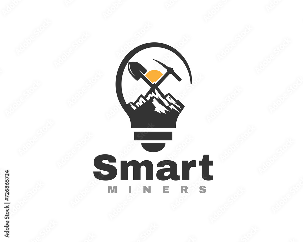 smart miners rock hill coal logo icon symbol design template ...