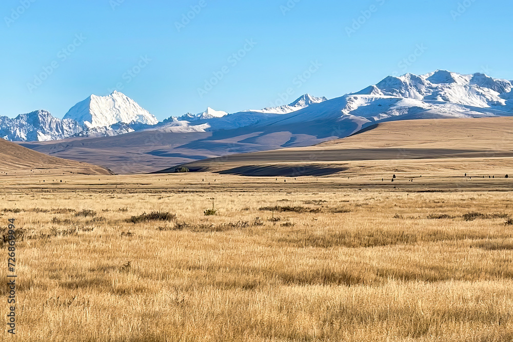 Foto de Mount Cook road heading to the snow capped alps in the Aoraki ...