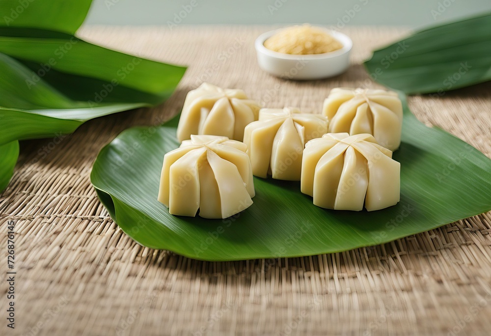 Foto de young leaf rice Mubarak rice Rice casing made banana cooking ...