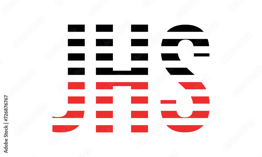 JHS three initial letter iconic line negative space minimal logo design ...