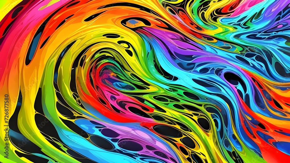 Dynamic fluidity: Generative AI unveils a captivating rainbow splash ...
