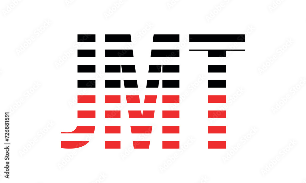 JMT three initial letter iconic line negative space minimal logo design ...