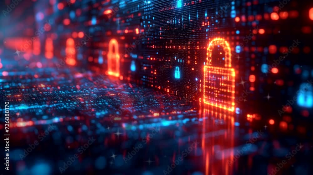 Cyber lock security internet data system Stock Video | Adobe Stock