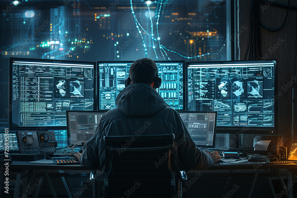 A digital forensic investigator uncovering evidence of a cyber attack ...